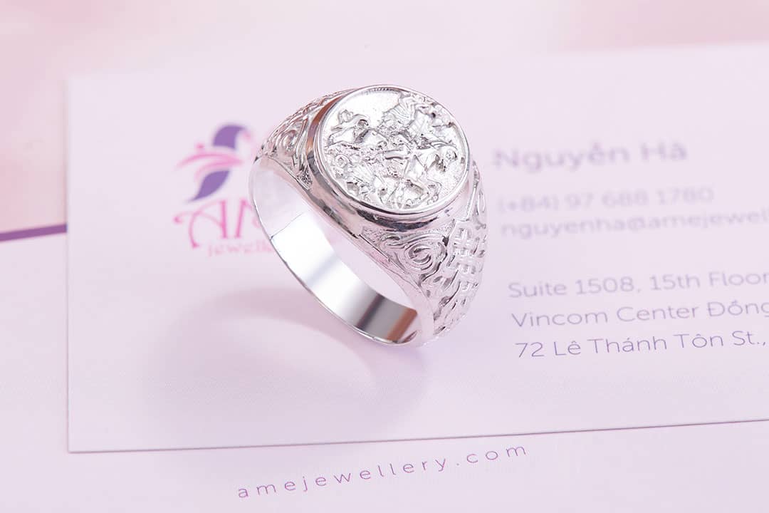 Saint George Signet Ring in Sterling Silver– AME Jewellery